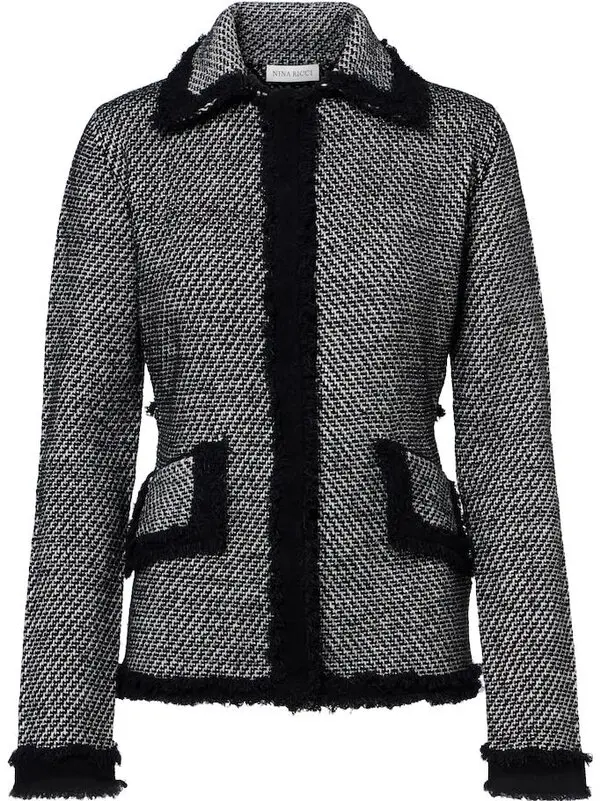 Nina Ricci Wool-blend Tweed Jacket - Black