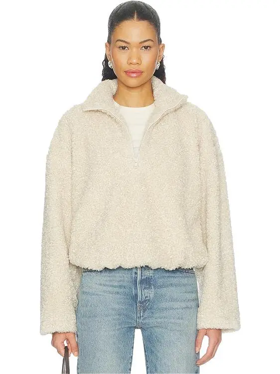 LOVERS AND FRIENDS Mikaela Half Zip Pullover In Beige - Oat