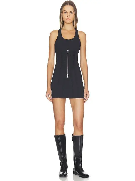 HAELO Zip Corset Tank Dress - Black