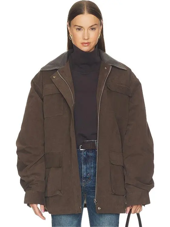 Source Unknown Baia Fleece Barn Jacket - Brown