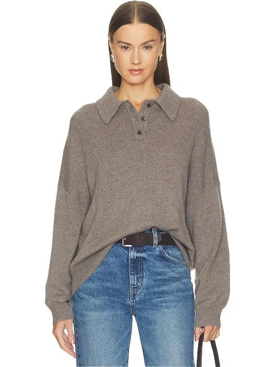 LISA YANG Etta Sweater In Grey - Truffle