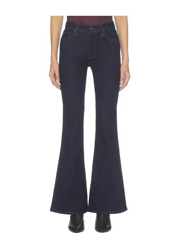 PISTOLA Kinsley Mid Rise Ultra Flare Jeans In Navy - Night Flight