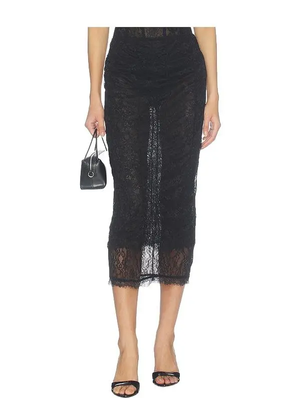 MOTHER OF ALL Annie Lace Midi Skirt - Black