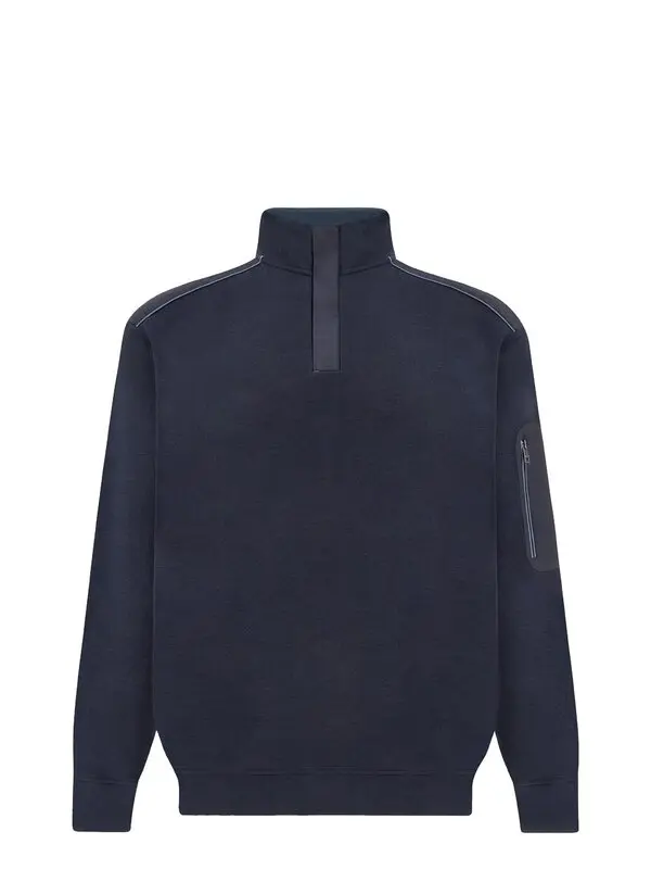 Paul & Shark X-soft Half-zip Cotton Sweatshirt With Typhoon® Platinum Details - Blue