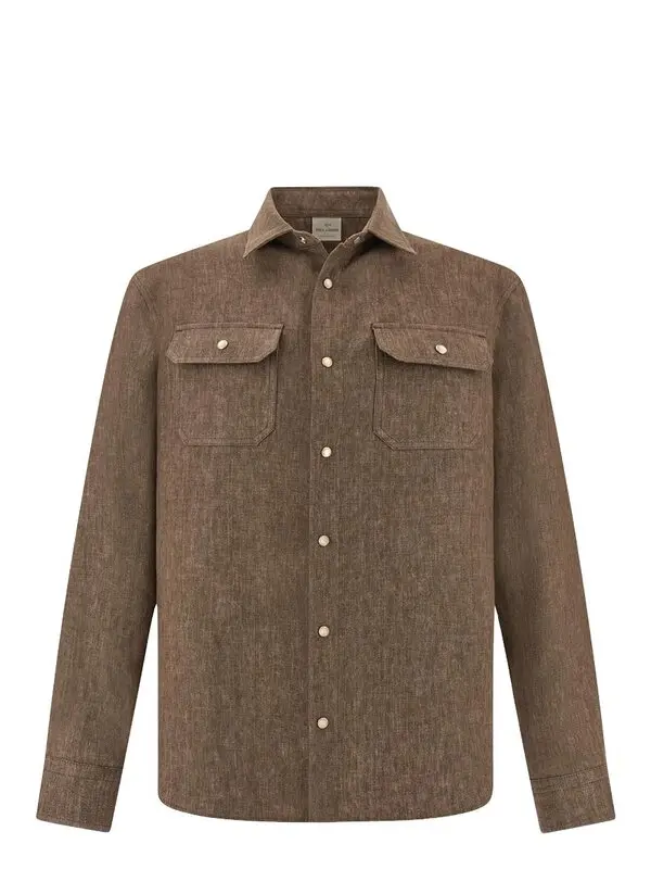 Paul & Shark Winter Linen Overshirt - Hazelnut