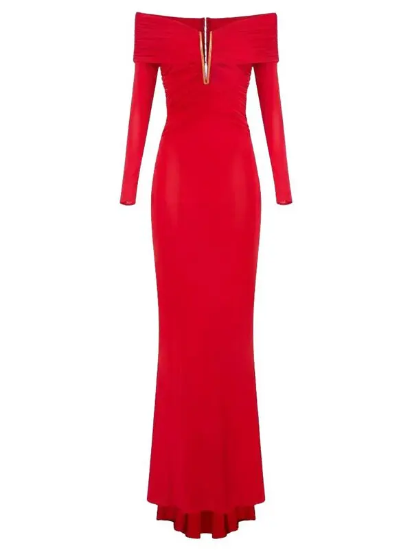 Elisabetta Franchi Carpet Dress In Lightweight Crêpe Jersey - Red
