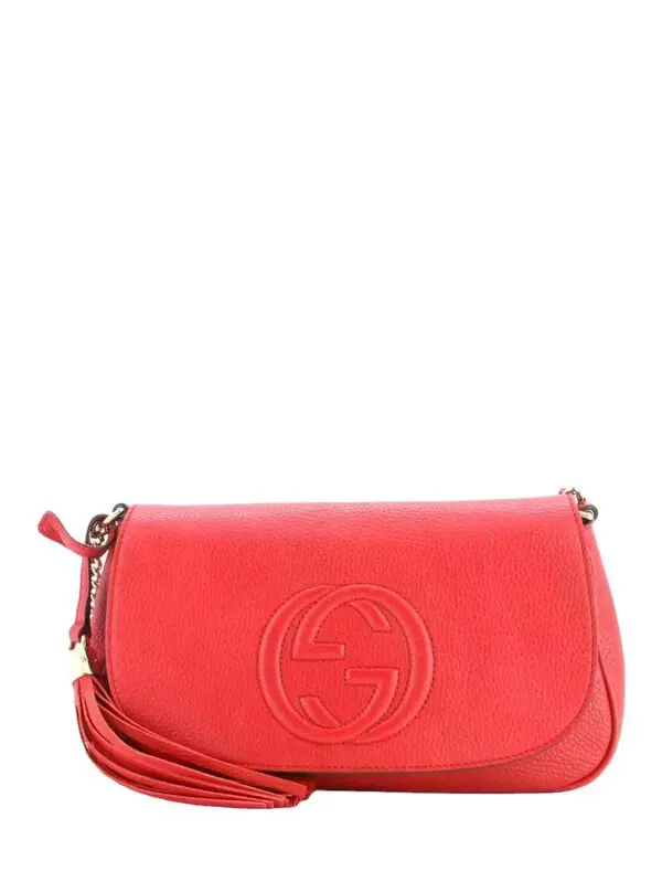 Gucci Soho Chain Leather Medium Crossbody Bag - Red