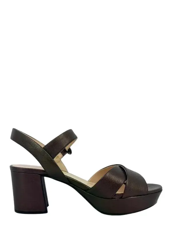 Prada 2020s Crisscross Block-heel Sandals - Brown