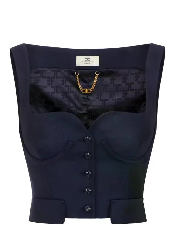 Elisabetta Franchi Cool Wool Top - Blue