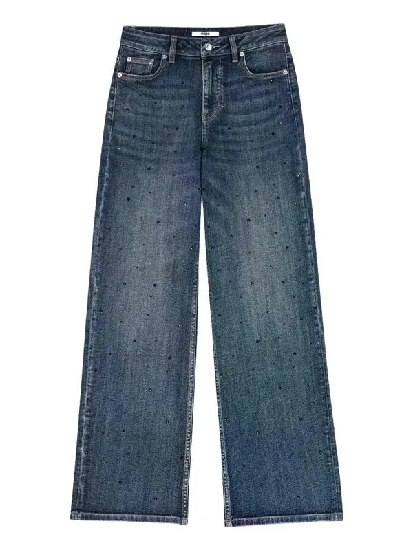 Maje Rhinestone-embellished Straight-leg Jeans - Blue