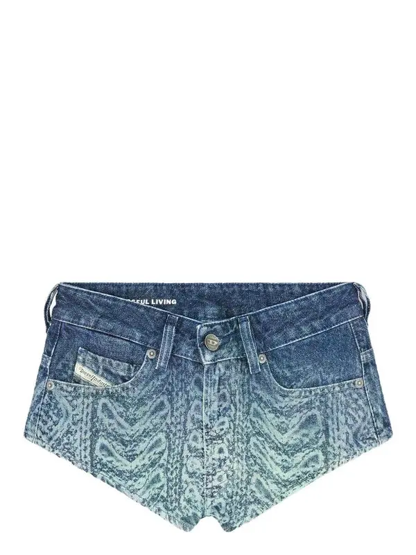 DIESEL® Trompe-l’oeil Bouclé Shorts - Blue