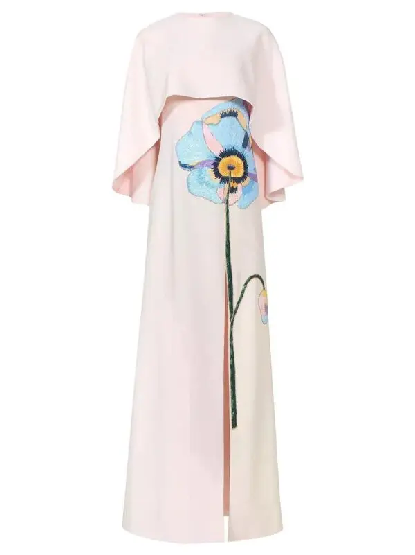 Costarellos Jessine Floral-appliqué Strapless Gown - Pink