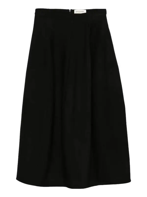 GENTRYPORTOFINO A-line Midi Skirt - Black