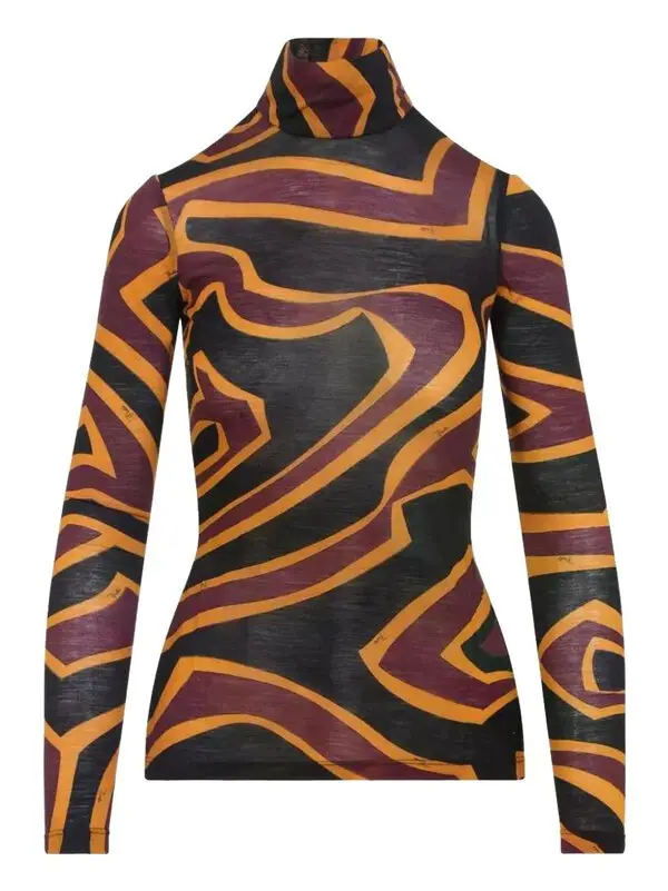 Emilio Pucci Iride-print Roll-neck Top - Black