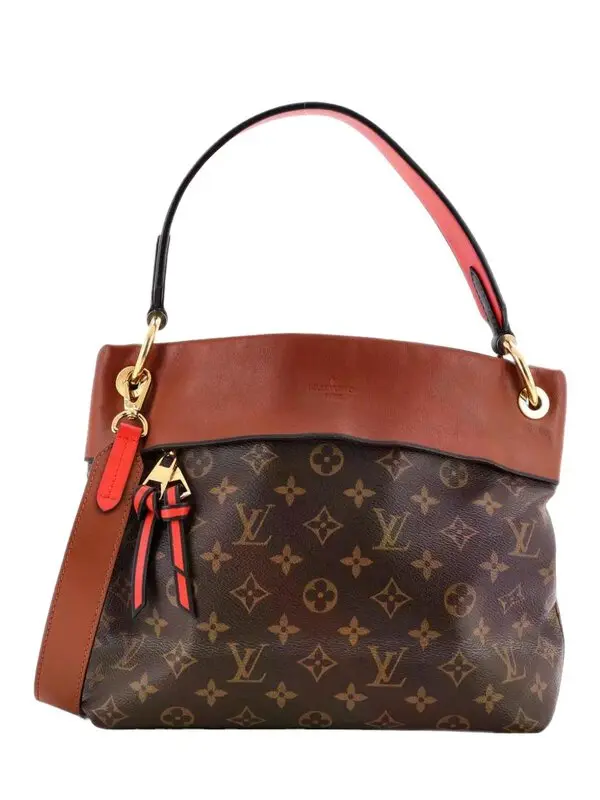 LOUIS VUITTON Tuileries Besace Bag Monogram Canvas With Leather Hobo Bag - Brown