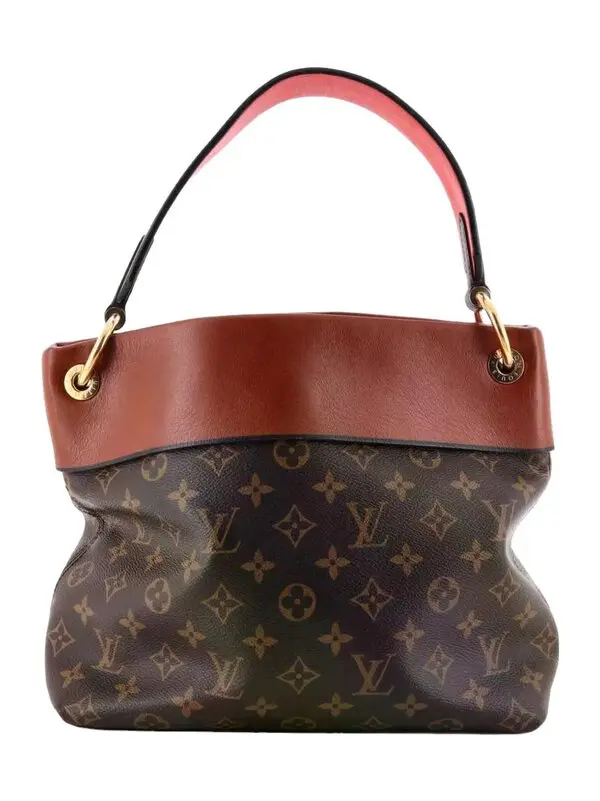 LOUIS VUITTON Tuileries Besace Bag Monogram Canvas With Leather Hobo Bag - Brown