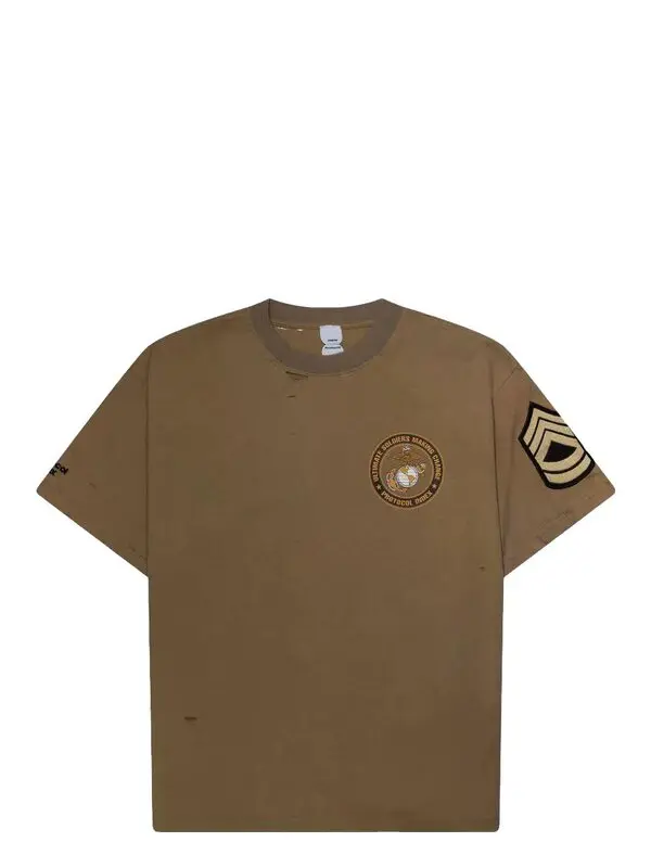 PROTOCOL INDEX Usmc Vintage Distressed T-shirt - Brown