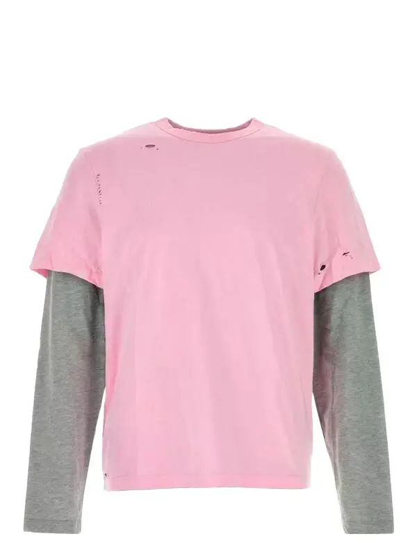 Gimaguas Ricardo Layered Distressed T-shirt - Pink
