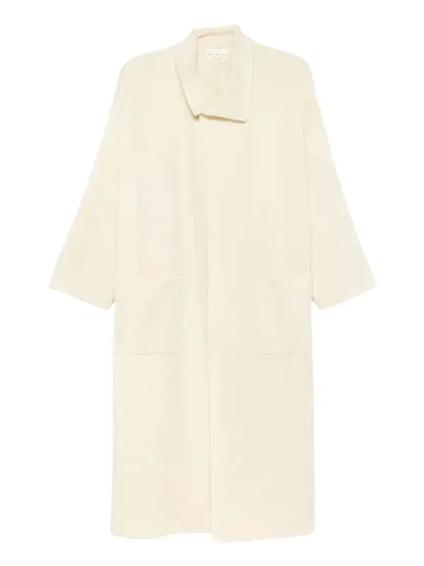 MA'RY'YA Patch-pocket Knit Coat - White