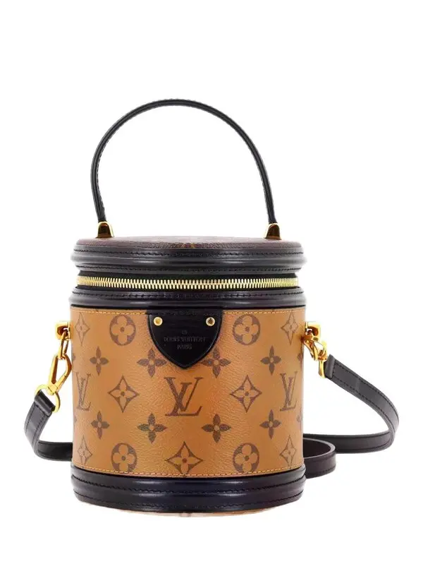 LOUIS VUITTON Cannes Handbag Reverse Monogram Canvas Satchel - Brown
