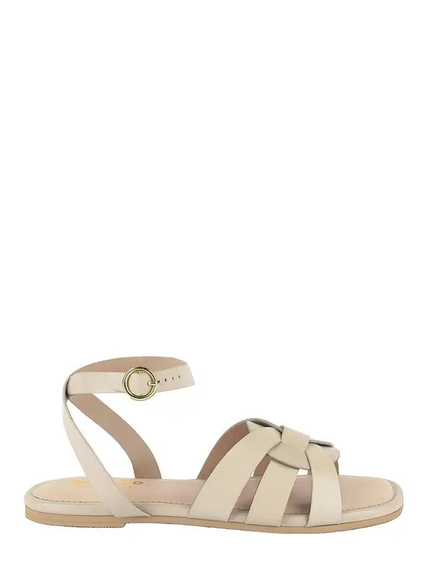 RAG & CO Neutrals Ashton Flat Ankle Strap Sandals By - Beige