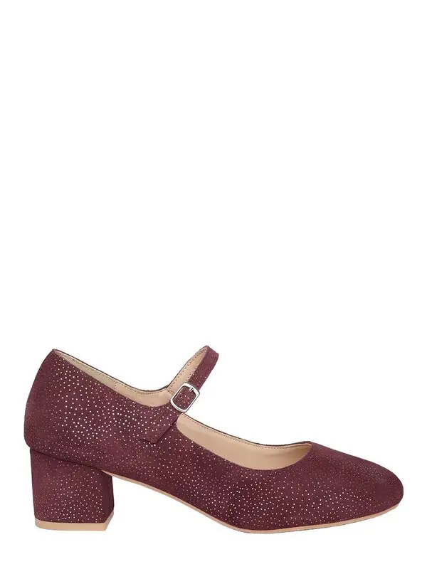 RAG & CO Bettola Shimmer Suede Mary Jane Sandals In By - Red