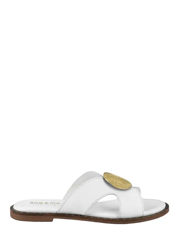 RAG & CO Eudora Embellished Slip-ons By - White