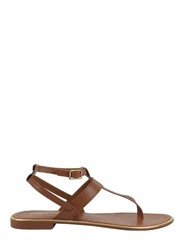 RAG & CO Irene Tan Flat Thong Sandals By - Brown