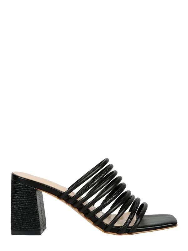 RAG & CO Fairleigh Strappy Slip On Sandals By - Black