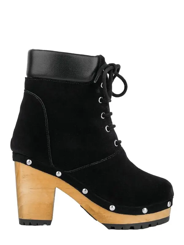 RAG & CO Maaya Handcrafted Collared Suede Boot In By - Black