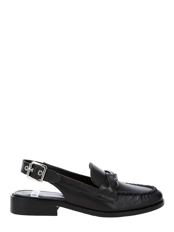 RAG & CO Jemykin Genuine Leather Loafer Sandals In By - Black