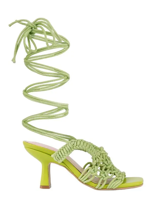 RAG & CO Beroe Braided Handcrafted Lace Up Sandal By - Green