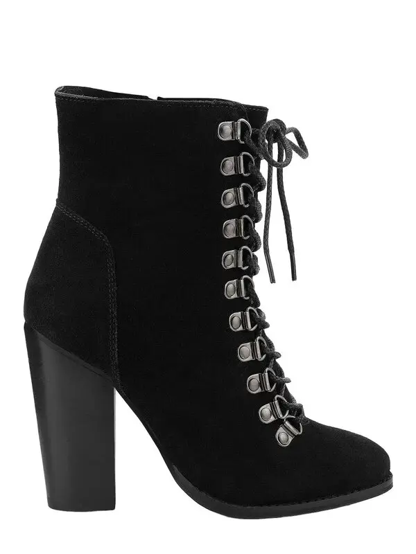 RAG & CO Goose-feather Antique High Heeled Ankle Boot In By - Black