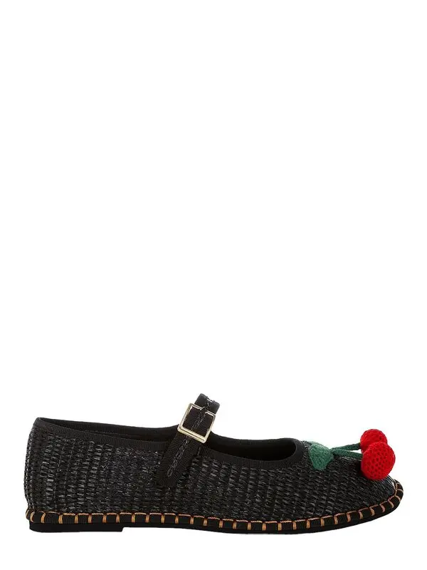 RAG & CO Brunch Date Cherry Accent Mary Jane Flats In By - Black