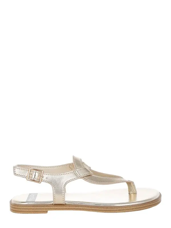 RAG & CO Zorad Metallic Genuine Leather Flats In By - Gold