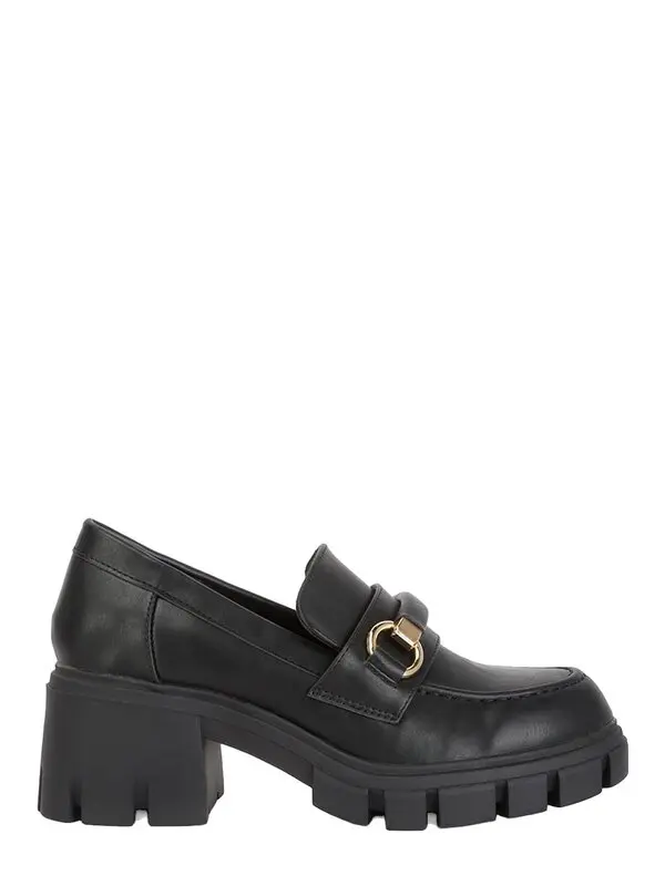 RAG & CO Evangeline Chunky Platform Loafers In By - Black