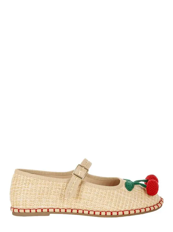 RAG & CO Neutrals Brunch Date Cherry Accent Mary Jane Flats In Beige By - Beige/red