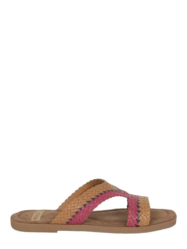RAG & CO Eirata Braided Real Leather Slip-on Flats In By - Pink