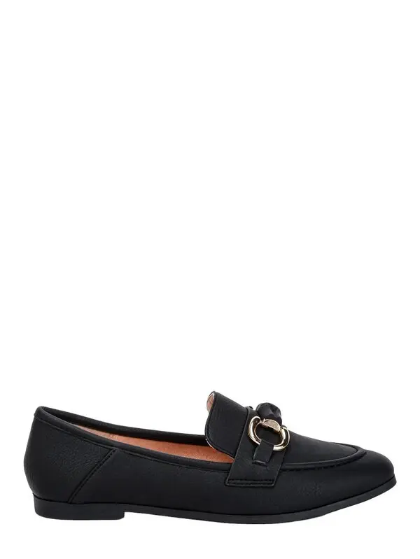 RAG & CO Asher Horsebit Embellished Loafers In By - Black
