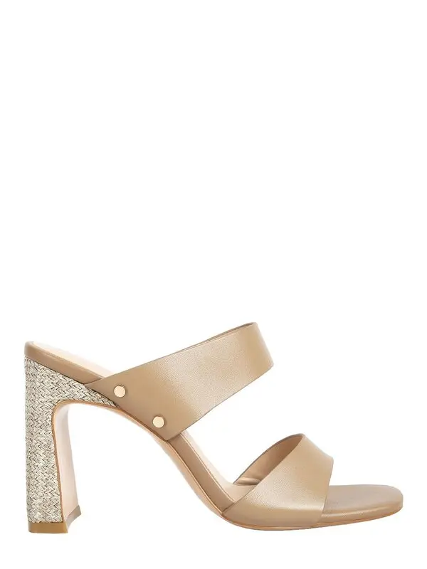 RAG & CO Neutrals Alodia Slim Block Heel Sandals In Taupe By - Black