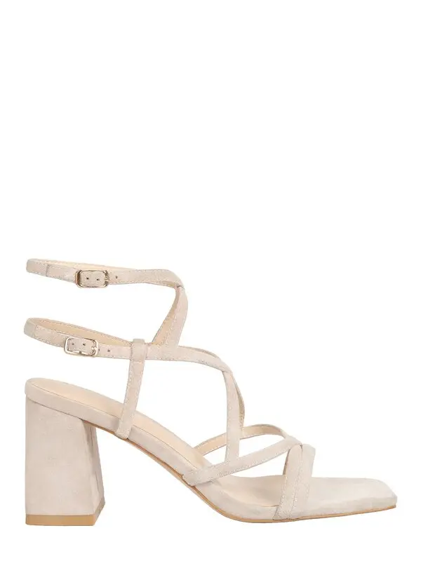 RAG & CO Neutrals Fiorella Strappy Block Heel Sandals By - Beige