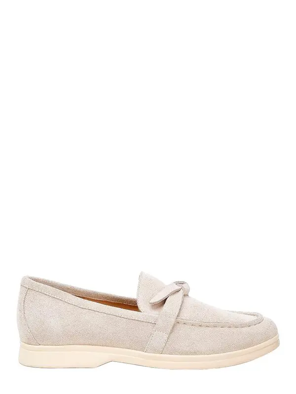 RAG & CO Neutrals Nautica Genuine Suede Knot Detailed Loafers In By - Beige