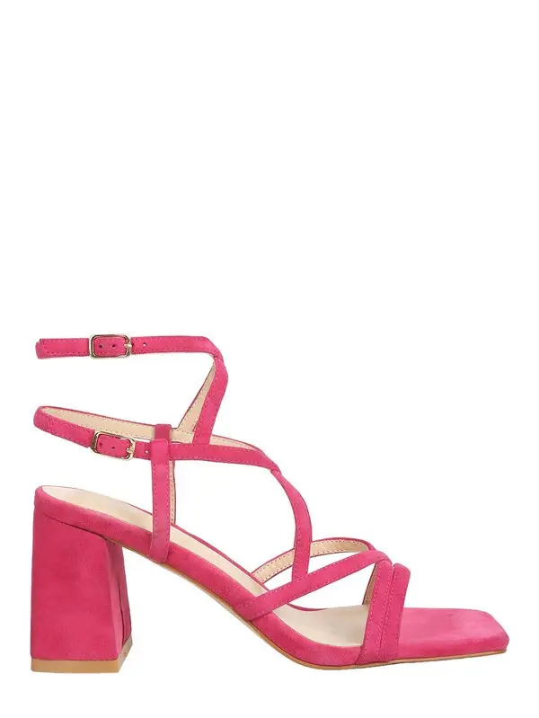 RAG & CO Fiorella Fuchsia Strappy Block Heel Sandals By - Pink
