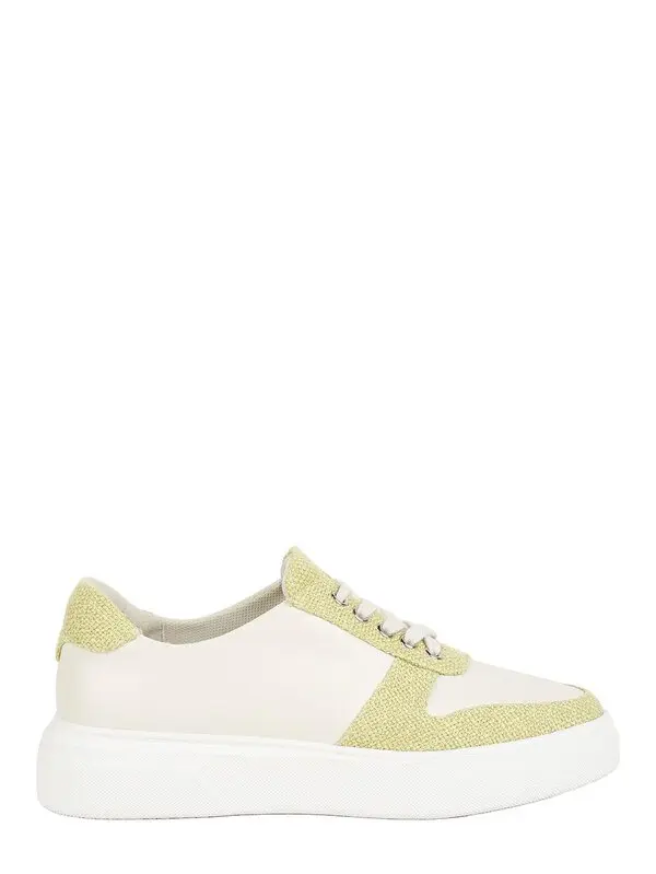 RAG & CO Kjaer Dual Tone Leather Sneakers In By - Green