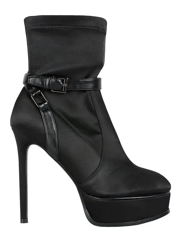 RAG & CO Doesburg Satin Stiletto Ankle Boot In By - Black