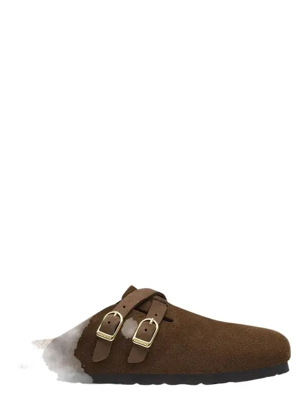 BIRKENSTOCK Blair Suede Mule With Buckle - Brown