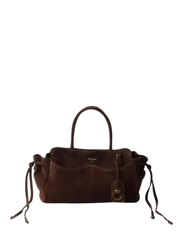 Prada Allusion Large Suede Bag - Brown