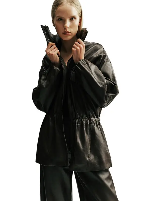 Bardot Anja Leather Jacket - Dark Choco