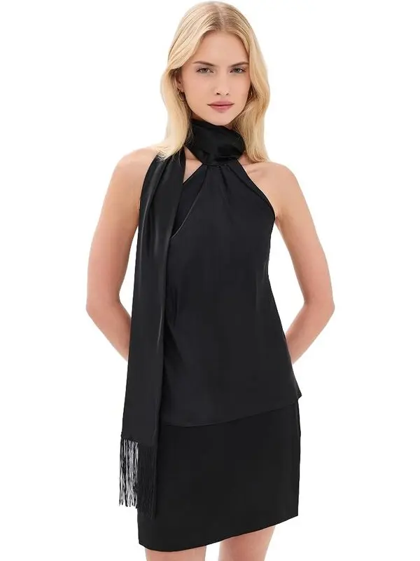 REFORMATION Sabi Silk Top - Black