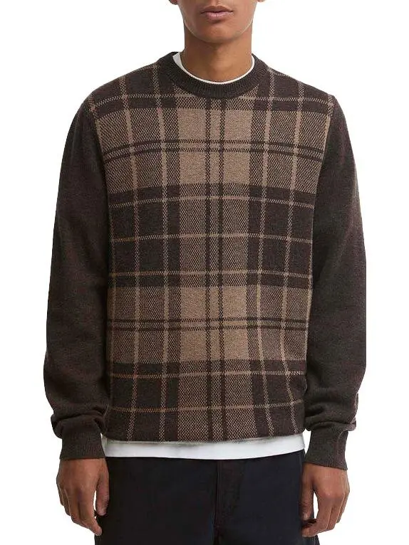 Barbour Mineral Tartan Crewneck Sweater - Peat